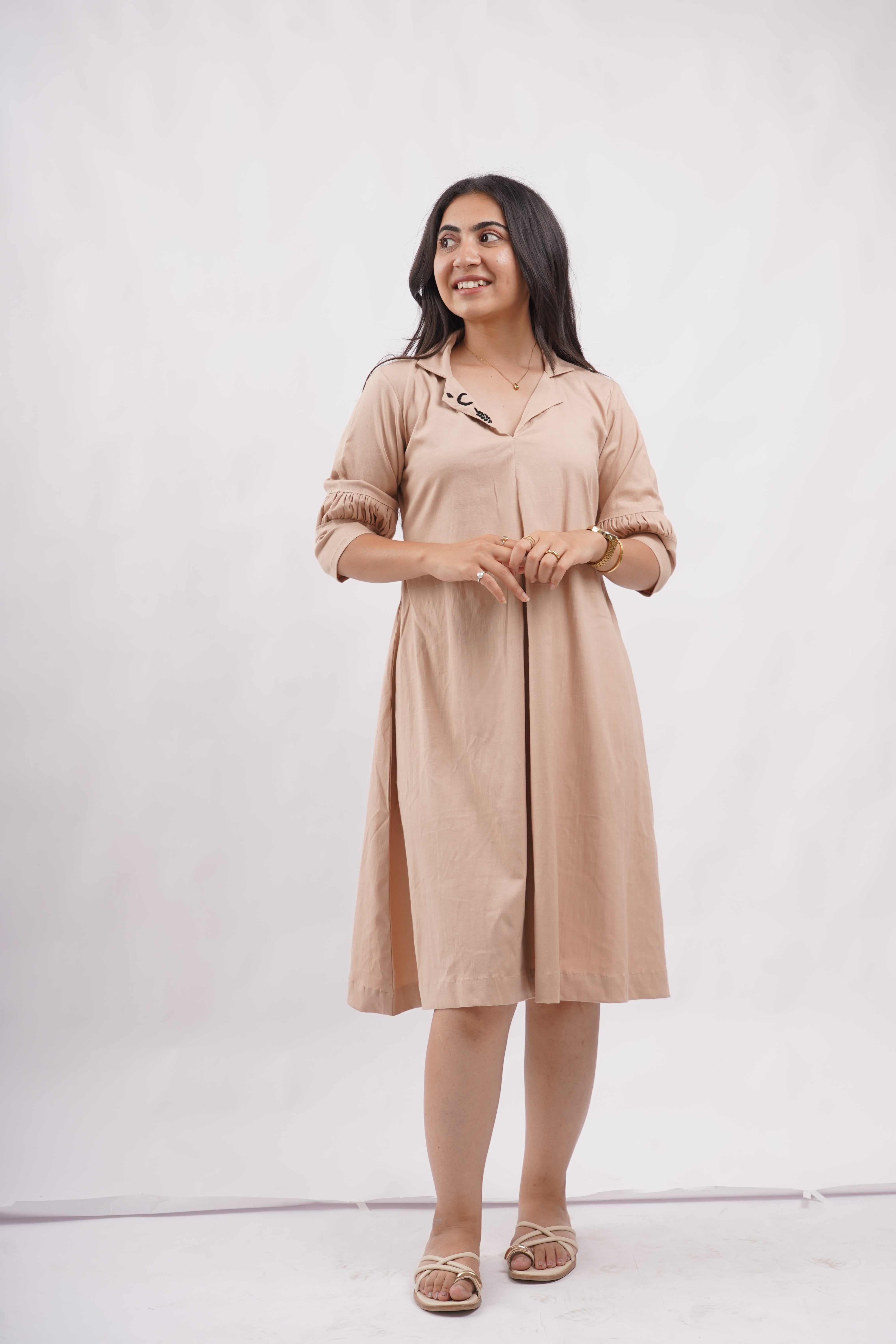 Sandstone Clam Dress – Dira Fashion Studio